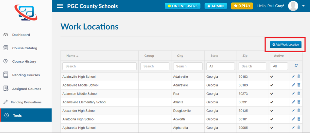 How can I add a new work location? - Ascriptica